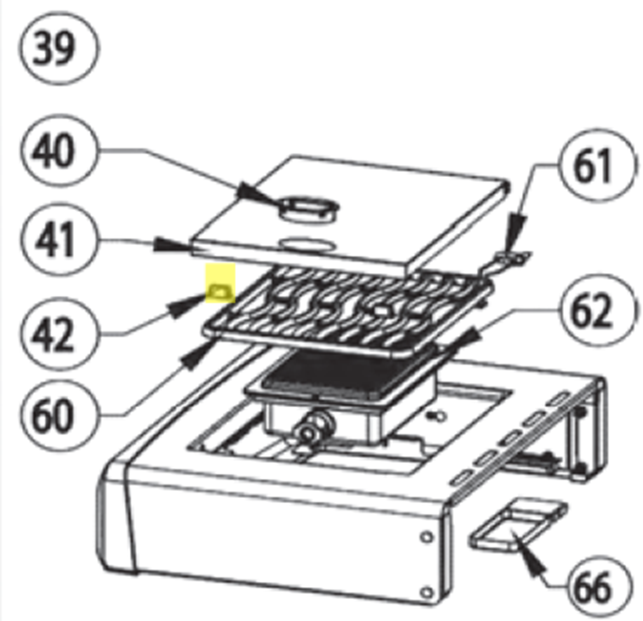 Napoleon Seitenablage Deckel Pivot Kit ROGUE SE/PRO S, PRO | N555-0091