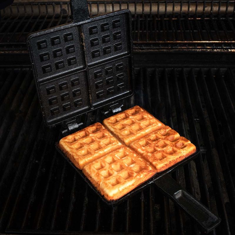 SANTOS XL Waffeleisen Gusseisen - ideal für Ihren Grill, Backofen oder ...